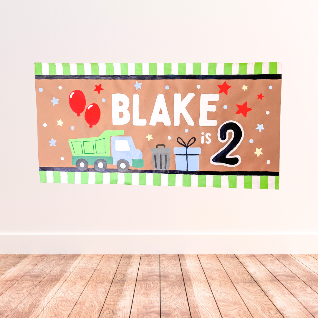Truck Edition Birthday Banner | Handpainted Party Décor by Project Lane